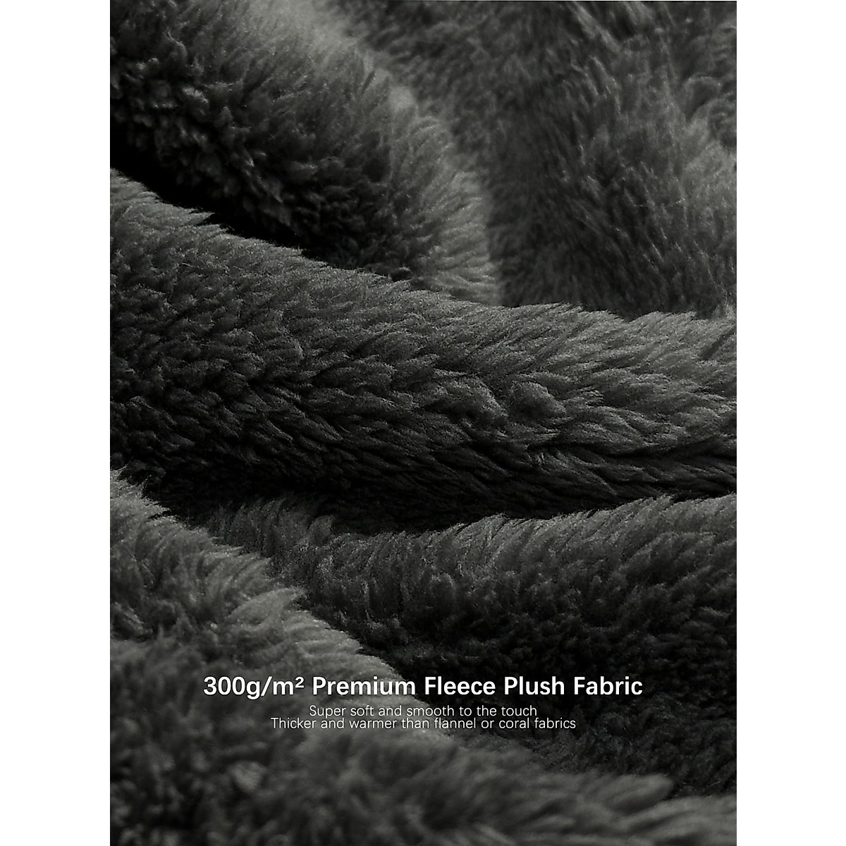 SlumberMee Mens Fleece Plush Robe with Hood Ultra Soft Fluffy Full Length Long with Pockets Luxurious House Coat (Dark Grey, L)