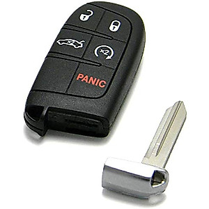 OEM Electronic 5-Button Smart Key Fob Remote Compatible With 2015-2017 Chrysler 200 (FCC ID: M3M-40821302, P/N: 68155687)