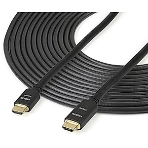 StarTech.com 65 ft (20m) High Speed HDMI Cable – Male to Male - Active - 28AWG - CL2 Rated In-wall Installation - Ultra HD 4K x 2K - Active HDMI Cable (HDMM20MA) Black