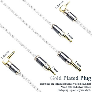 FSIjiangyi IPX Cable IEM OFC Silver IPX Extension Cable IPX in Ear Cable IPX Cable 3.5mm for UE UE6Pro UE11Pro UE Live UE18 UE18+Por Replacement Cable (L-3.5mm Plug)