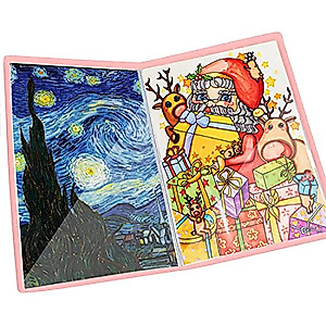 A3 Diamond Painting Storage Book 30 Pages, Art Portfolios Painting Storage Book Clear Pockets Sleeves Protectors for Artwork, Report Sheet, Letter Album Folder Storage Bag, 11*17in/ 44 X 32.5cm (Pink)