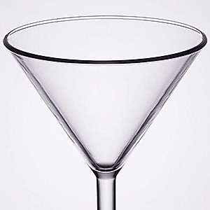 G.E.T. SW-1407-1-SAN-CL-EC Heavy-Duty Shatteproof Plastic Martini Glasses, 10 Ounce, Clear (Set of 4)