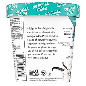 So Delicious Dairy Free Coconut Milk Frozen Dessert, Vanilla Bean, No Sugar Added, Vegan, Non-GMO Project Verified, 1 Pint