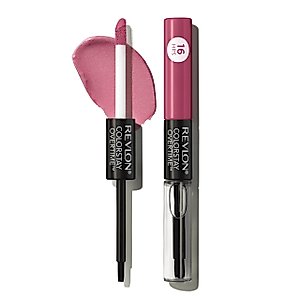 Revlon Liquid Lipstick with Clear Lip Gloss, ColorStay Overtime Lipcolor, Dual Ended with Vitamin E, 005 Infinite Raspberry, 0.07 Fl Oz