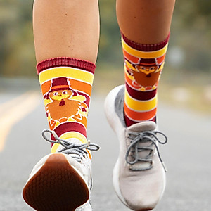 Gone For a Run Run Now Gobble Later | Running Woven Mid Calf Socks Thanksgiving Socks | Small