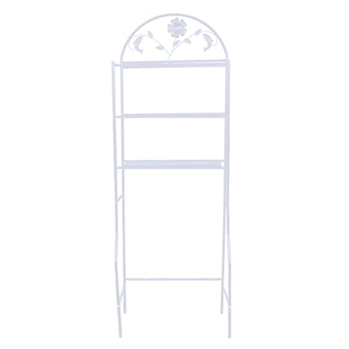 3-Tier Over-The-Toilet Storage Rack, Iron Space Saver Organizer Rack Stable Freestanding Anti-Tilt Shelf Bathroom Organizer Shelf Toilet Stands, 70.9x24.4x12.6 Inch (White)