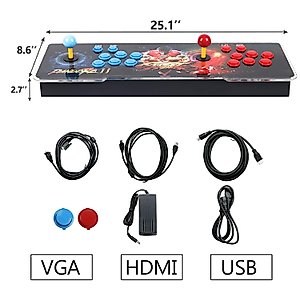 Pandora Treasure 3D Arcade Game Console - 30000 Games Installed, Search Games, Support 3D Games, 1280x720P, Favorite List, 4 Players Online Game, 2 Player Game Controls