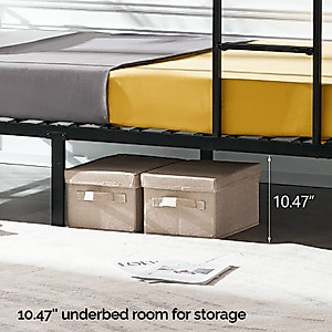 VINGLI Bunk Bed Twin Over Twin for Kids, Teens & Adults Bunk Bed with Stairs & Flat Rungs, Heavy Duty Metal Slats, No Box Spring Needed, Black