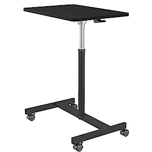 Height Adjustable Laptop Desk Mobile Standing Desk Multi-Function Home Office Moveable Desk with Wheels Black…