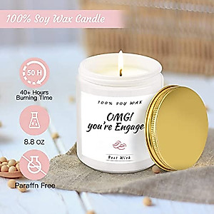 Engagement Gifts for Couples, Cool Wine Engaged Tumbler Gift Set Newly Presents for Women his and her him Fiance Fiancee Friend, Girlfriend Boyfriend Ideas with Straws, Socks, Candle & Greeting Card