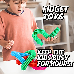 Pop Multi-Color XL Stretch Tubes Sensory Toy for Toddler Kids Learning Toys - 4 Pack