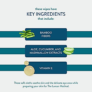 Lancer Skincare Makeup-Removing Wipes, Gentle Individually Wrapped Wipes for Eye and Face Makeup Removal, 30 Count