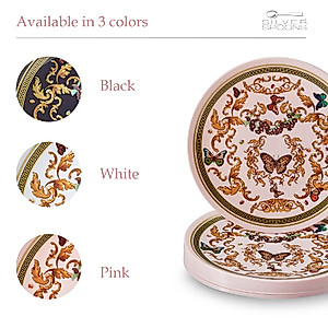 Butterfly Garden Plastic Salad Plates for Party (10 PC) Heavy Duty Disposable Dinner Set 9", Fine China Look Dishes for Baby Showers, Birthdays, Weddings, Engagements & Events - Blush - Versi