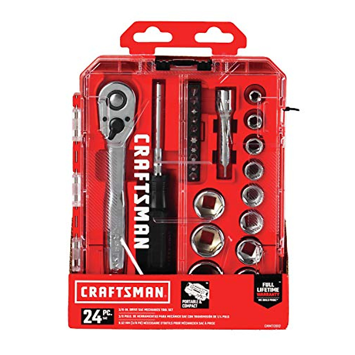 CRAFTSMAN Socket Set, Nano SAE, 3/8" Drive, 24Piece (CMMT12012)
