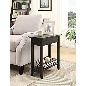 Convenience Concepts American Heritage Flip Top End Table with Shelf, Black