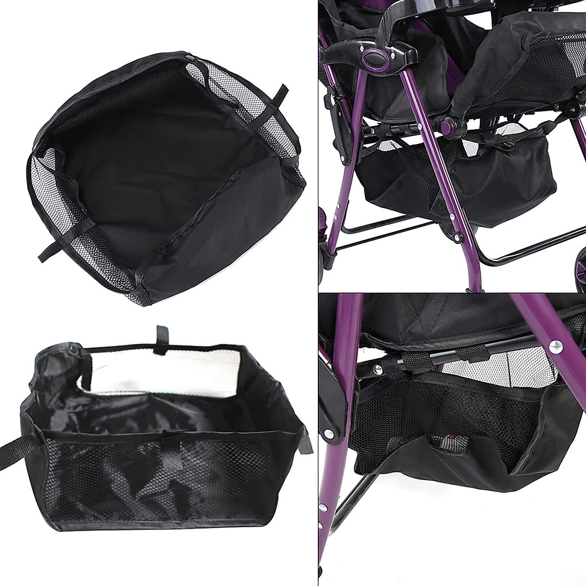 Baby Stroller Pram, Bottom Basket Infant Pushchair Shopping Storage Case Organizer Bag, 11.8 x 9.8 x 3.9Inch
