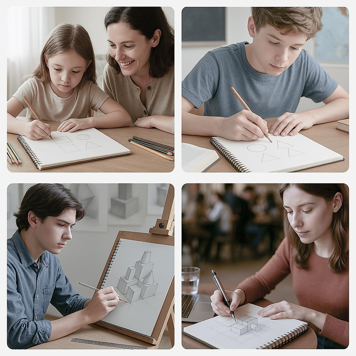 Yagol Sketchbook 9x12 Inch 100 Sheets 68LB/100GSM, Sketch Pad with Spiral-Bound Art Paper for Drawing and Painting for Pencils, Charcoal, Dry Media