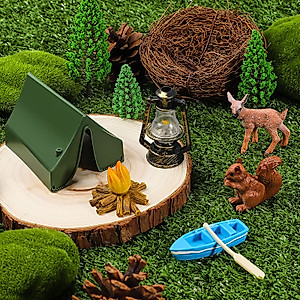 Yookeer 11 Pcs Camping Cake Topper Fireside Camp Decor Set Fireside Camp Christmas Cake Topper Camping Themed Cake Topper Camping Cake Decoration for Forest Theme Birthday Party Supplies(Fresh Style)