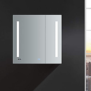 Fresca Tiempo 30" Wide x 30" Tall Bathroom Medicine Cabinet w/LED Lighting & Defogger