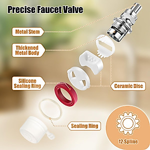 Enhon 2 Pack Ceramic Disc Cartridge Replacement for 910-9000, Compatible with Price Pfister Hot & Cold Ceramic Valve, For Use on Two Handle Lavatory and Kitchen Faucets, 12 Point Broach