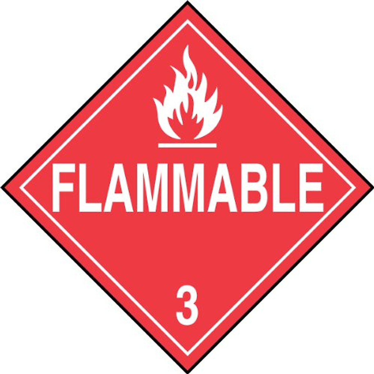 Accuform Hazard Class 3, Flammable 3, Adhesive Viny Placard, 10.25" x 10.75",MPL301VS1