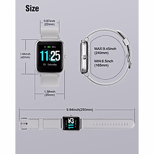 ASIAMENG Smart Watch for iOS and Android Phones IP68 Waterproof, Fitness Tracker Watch with Heart Rate/Sleep Monitor Steps Tracker Calories Counter Smartwatch for Men Women