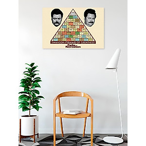 Buyartforless Parks and Recreation - Swanson Pyramid of Greatness 36x24 TV Art Print Poster Nick Offerman, Multicolor, (PW 51024)