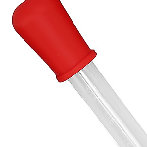 5Pcs Liquid Droppers, 5ml Silicone Material Easy Clean Making Disposable DIY Eye Dropper with Bulb Tip for Kids Candy (Red)
