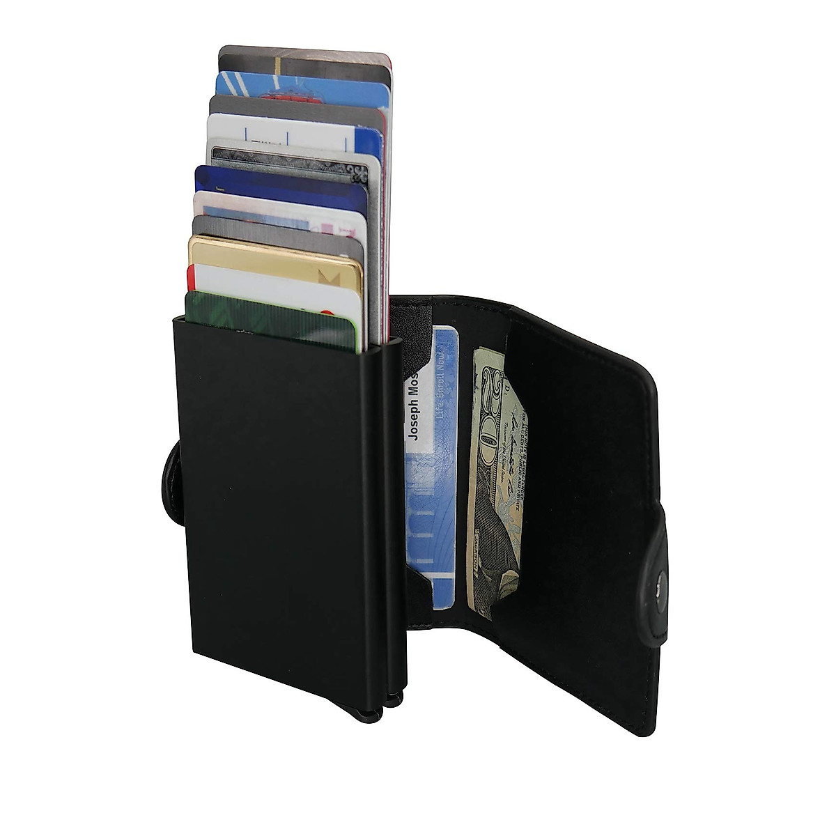 Quick Card Wallet : As Seen On TV Slim RFID Blocking Money Clip with Aluminum Automatic Pop-up Money Clip Wallet Automatic Pop-up Card Holder Case