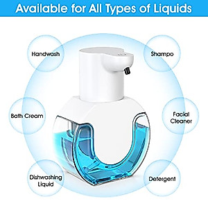 Automatic Foaming Soap Dispenser by OTLS, 4 Level Adjustable Foaming Hand Soap Dispenser, 420ml Automatic Soap Dispenser Touchless, USB-C Port, 2 Hooks for Wall Mount