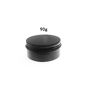 3 oz.Tins Black Aluminum Metal Tin Round Screw Top Lid Containers Jars Metal Storage Tin Jars Aluminum Tin Cans Travel Storage Tins,for Lip Balm DIY Cosmetics Salves, 3oz./3 Ounce/90 ML,10 Pack
