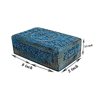 BHAVATU |Wooden Jewelry Box, Jewelry Box, Tarot Box, Celestial Home Decor, Witch Box, Tree of Life, Trinket Box |Size- 8" x 5" x 2.5",| Decorative Storage Bin
