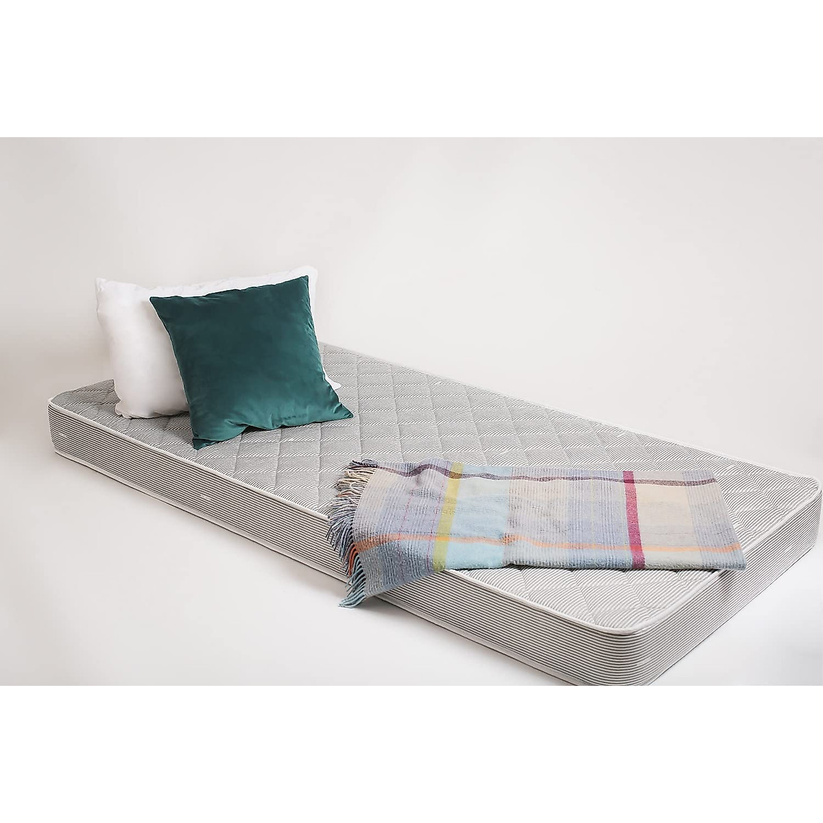 Designs International 7" Thick 32" W x 79" L Innerspring Mobile Mattress Gray Semi Truck Sleeper Cab Bed RV Bunk