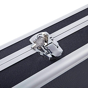 FRITHJILL Gun Case,Aluminum New Framed Locking Gun Pistol Hand Gun Lock Box Hard Storage Carry Case,Black