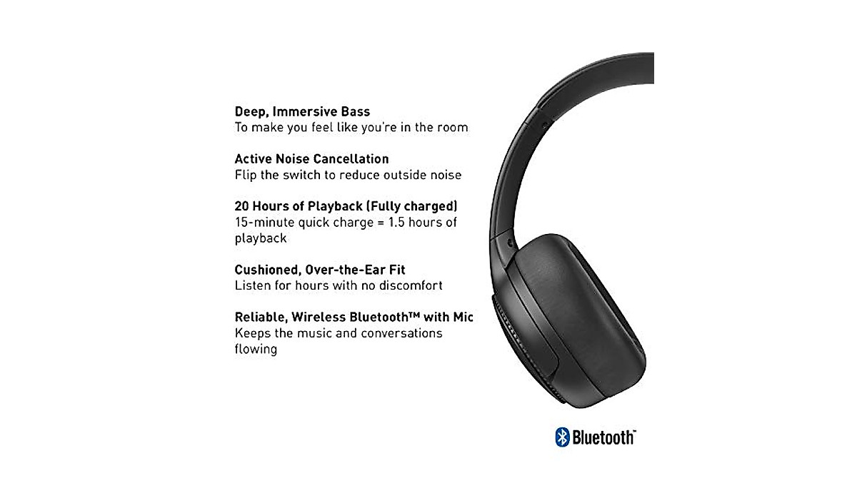 Panasonic RB-M700B Wireless Headphones: Deep Bass & Noise Cancelling