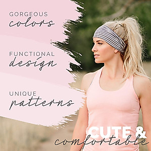 Maven Thread Urban, Workout Headbands for Women, Wide Headbands for Women, Sports Running Headband for Exercise, Gym hairband Athletic Workouts and Yoga 4" Thick Non Slip Sweatbands for Women 2Pack