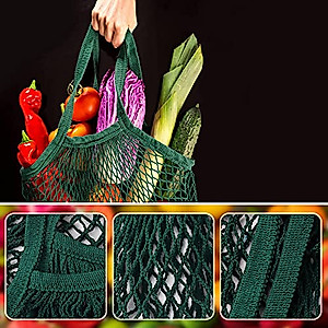 DRWSSR 2pcs Fashion Storage Mesh Bag Reusable Fruit Mesh Bag Shopping Mesh Bag Pure Cotton Portable Mesh Bag Eco Market Bags Tote Vegetables bag Tote Basketball Bag（blue+green）