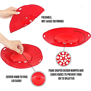 Boil Over Spill Stopper Lid for Steam Pot, BPA-Free 11.5" Silicone Cover, Used in Bakeware, Microwave Boil Spill Stopper Safe Guard (2 PCS)