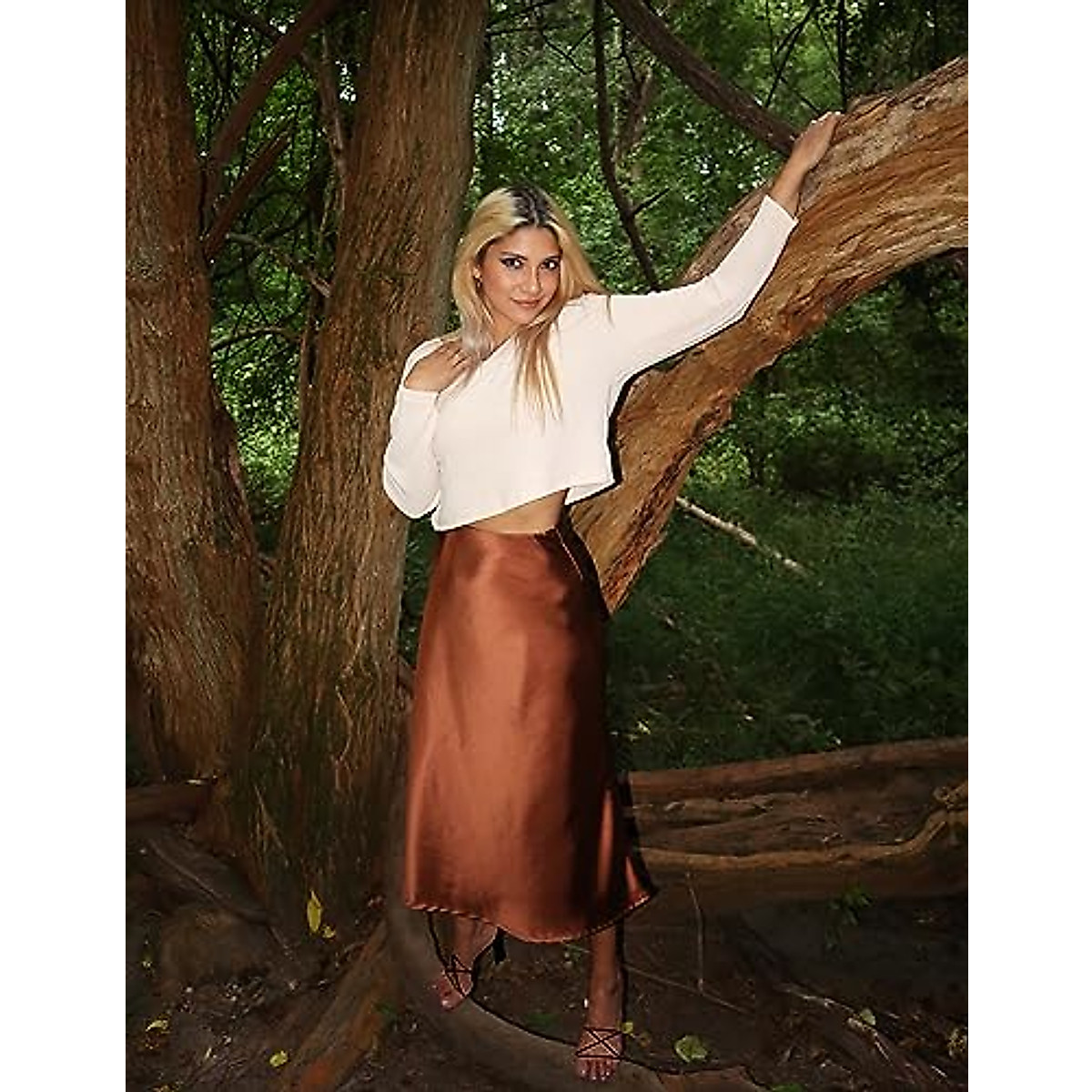 Zeagoo Women Waffle Knit Shirts Cropped Long Sleeve Top Fashion V Neck Pullover Sweaters White