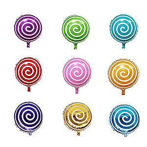 42 pcs 18" Sweet Candy Balloons, Round Lollipop Balloon, Birthday Wedding Party Balloons, Party Supplies