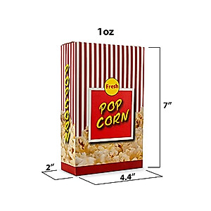 MT Products Small Popcorn Boxes for Party - 1 oz. (Pack of 50) - #2 Popcorn Buckets With Close Top - Great for Movie Theater, Circuses, and Stadium