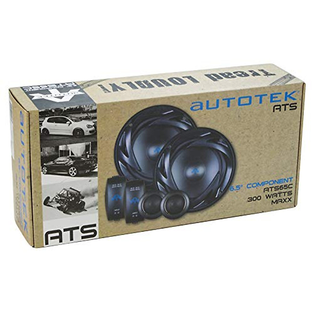 Autotek ATS65C 6.5 Inch Two Way Car Speakers (Black and Blue, Pair) - 300 Watt Max, 2 Way, Voice Coil, Neo-Mylar Soft Dome Tweeter, Pair of 2 Car Speakers