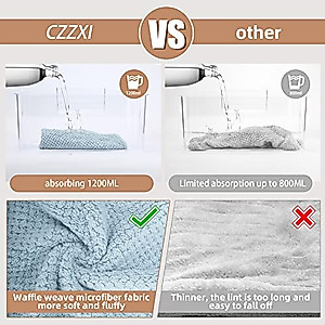 CZZXI 3 PCS Microfiber Hair Towel, Hair Wraps for Women Wet Hair, Fast Drying Hair Turban, Anti Frizz Head Towels Wrap for Curly Hair (Grey, Pink, Blue)