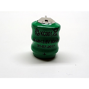 2PC VARTA Replacement Battery 55608303059-3/V80H Battery - 3.6V 80MAH NI-MH - 3 PIN