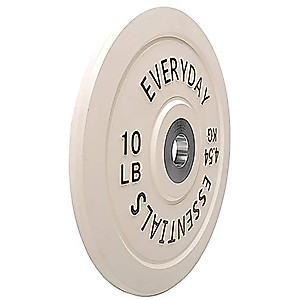 BalanceFrom Color Coded Olympic Bumper Plate Weight Plate with Steel Hub, 10LB Single