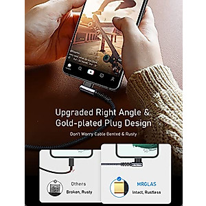 MRGLAS 4-Pack USB C to USB C Cable 60W 3.2A, [90°, Gold-Plated] Type C Charger Fast Charging for iPhone 15 Pro Max Plus, [10+6.6+3.3+1.6FT] USB C Charger Cable for Samsung S24 S23,iPad Pro,MacBook Pro