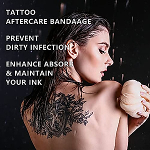 YARENKA Tattoo Aftercare Bandage Roll 6" x 1 Yard - Waterproof Transparent Film Dressing Second Skin Tattoo Healing Wrap Protective Clear Adhesive Bandages Tattoo Supplies