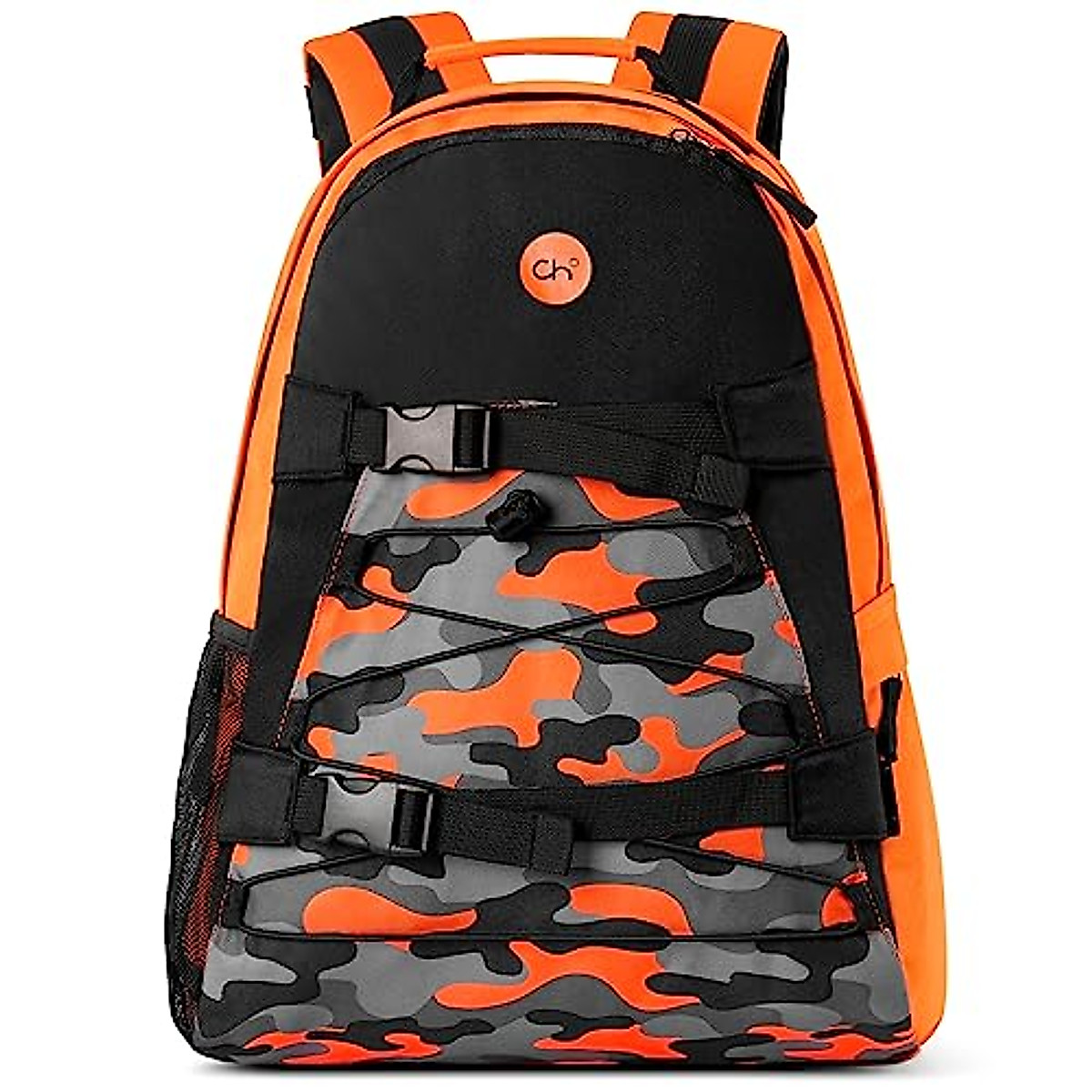Choco Mocha Boys Camo Backpack for Elementary Middle School, Large Backpack for Kids Teen Boys, 18 Inch, Blue