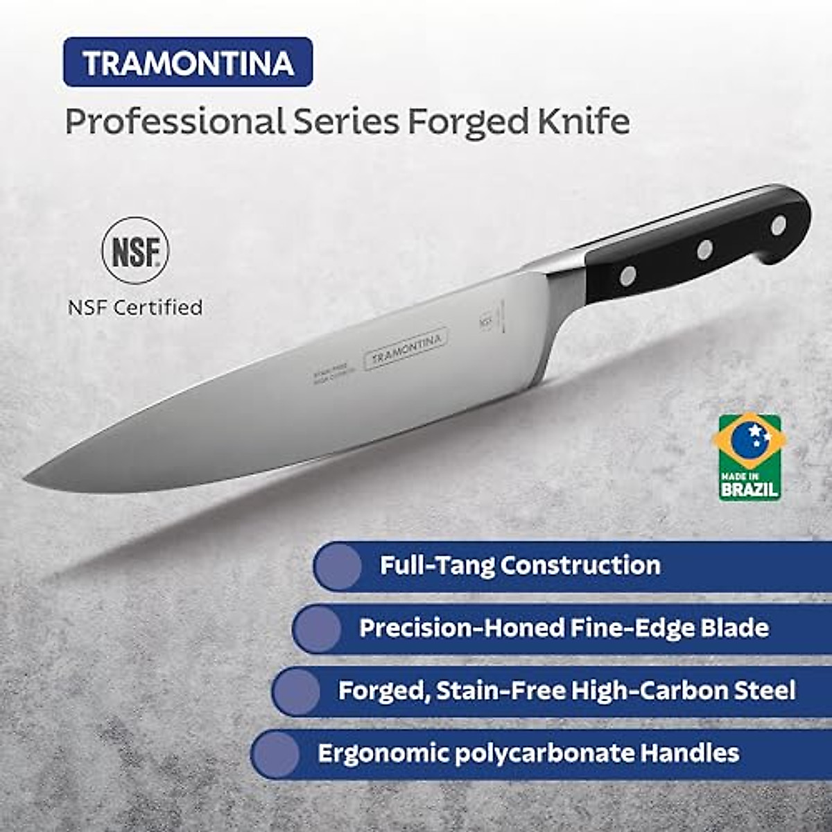 Tramontina Pro Series Forged 6-inch Utility Knife, Stain-free High-Carbon Steel Kitchen Knives for Cooking