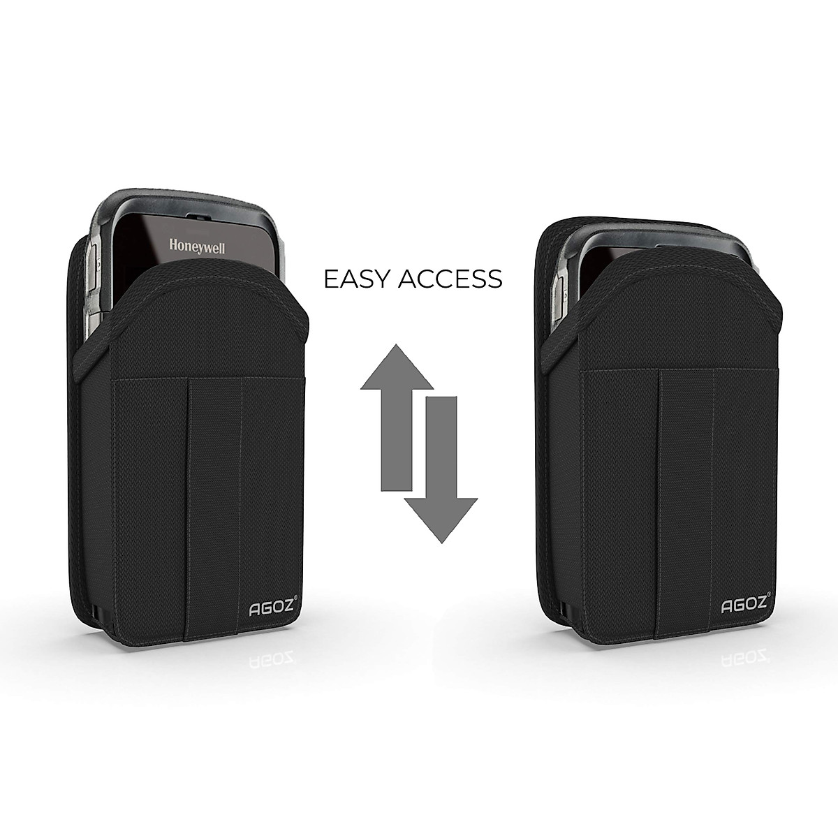 Agoz Scanner Holster Compatible With Honeywell Dolphin CT40 CT50 CT50h CT60 CN51 CN75 CN75e Handheld Barcode Touch Mobile Computer, Rugged Case Pouch Cover with Metal Clip, Belt Loops,Credit Card Slot
